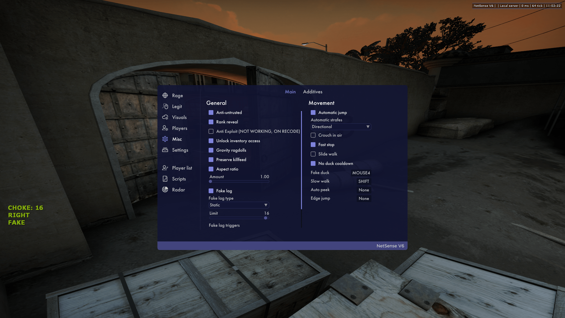 NetSense - Чит для CS:GO