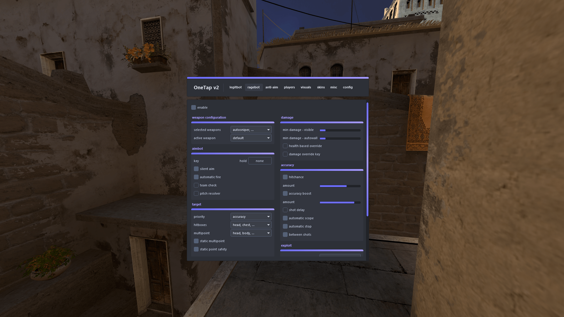 Onetap v2 - Rage cheat for CS:GO